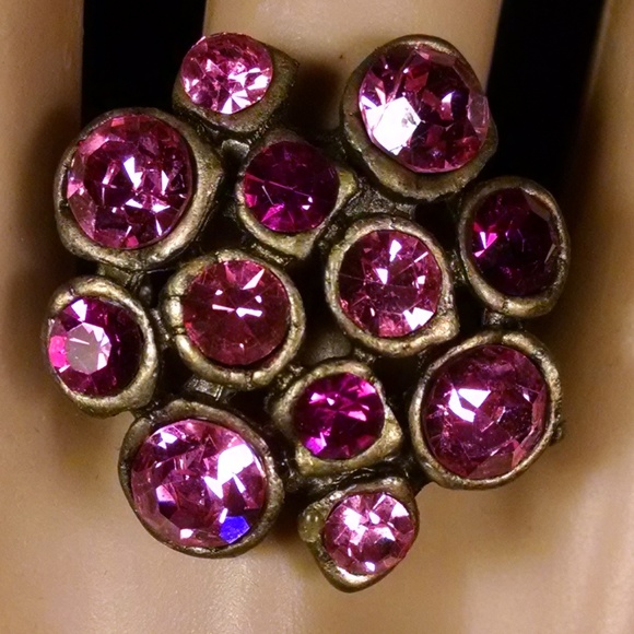 Jewelry | Elegant Shiney Pink Cluster Rhinestones Ring | Poshmark